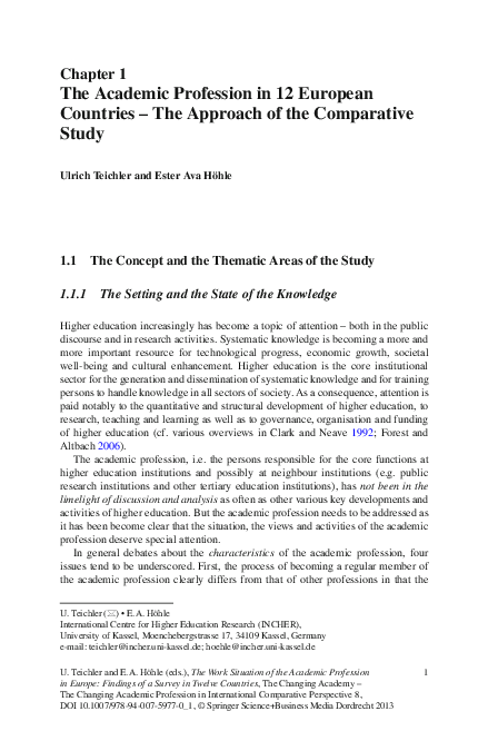 (PDF) The Academic Profession in 12 European Countries – The Approach ...