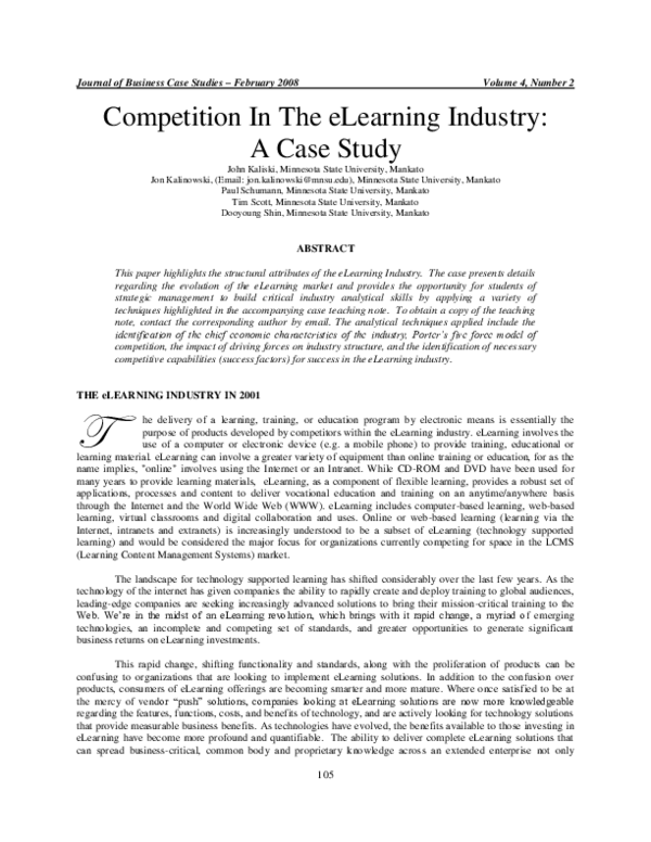 (PDF) Competition In The eLearning Industry: A Case Study