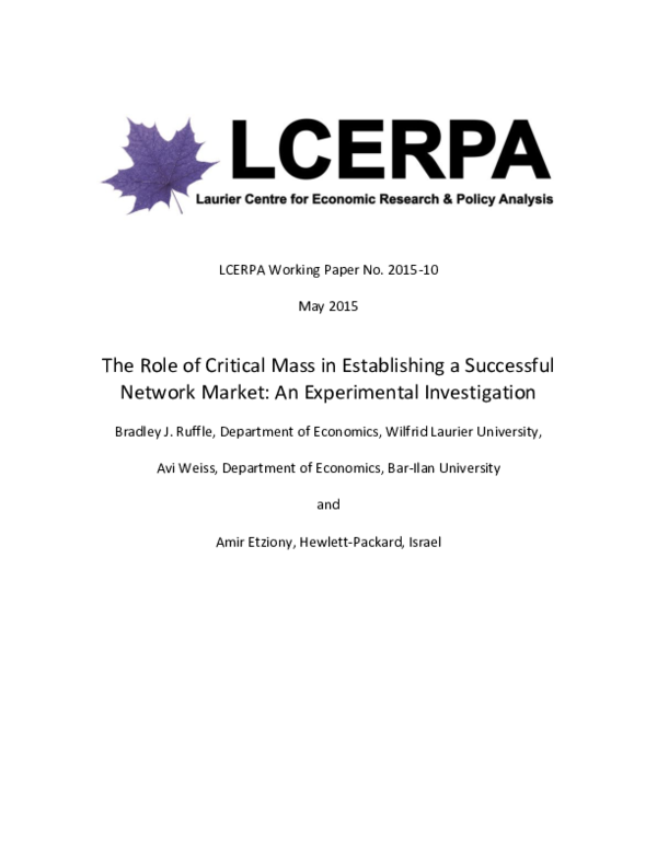 (PDF) The role of critical mass in establishing a successful network ...