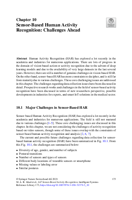 (PDF) Sensor-Based Human Activity Recognition: Challenges Ahead