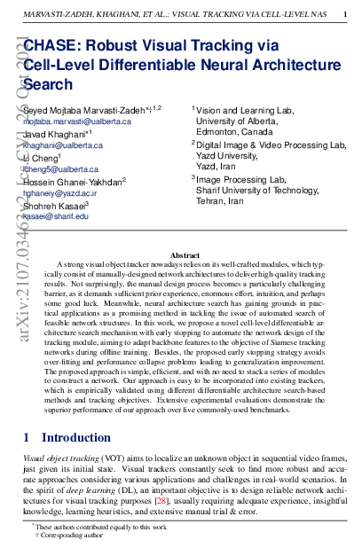 (PDF) CHASE: Robust Visual Tracking via Cell-Level Differentiable ...