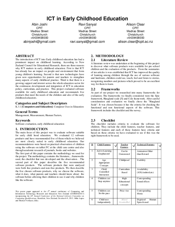 (PDF) ICT in Early Childhood Education