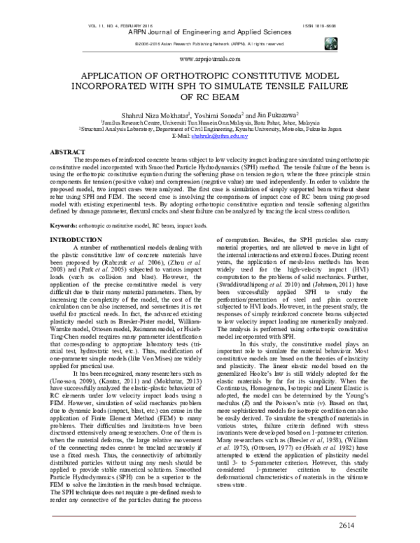 (PDF) Application of Orthotropic Constitutive Model Incorporated with ...