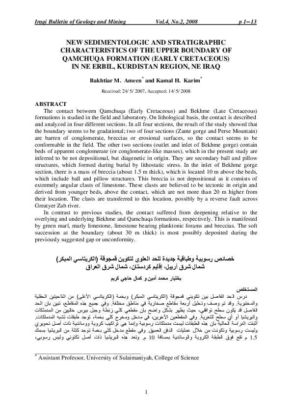 (PDF) New Sedimentologic and Stratigraphic Characteristics of the Upper ...