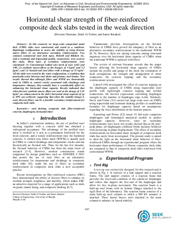 (PDF) Horizontal shear strength of fiber-reinforced composite deck ...
