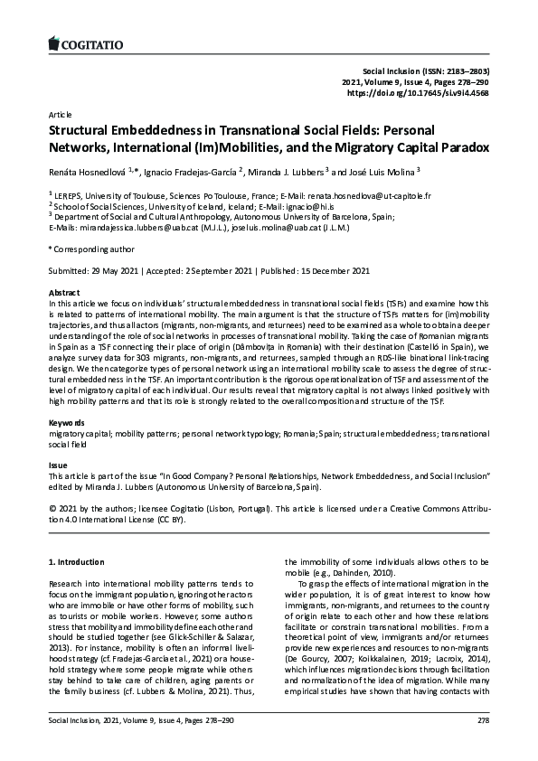 (PDF) Structural Embeddedness in Transnational Social Fields: Personal ...