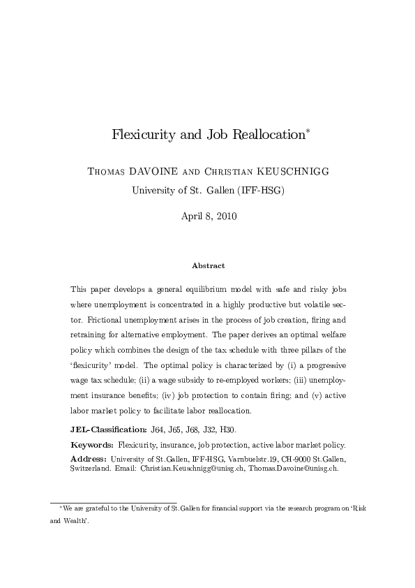 (PDF) Flexicurity and Job Reallocation