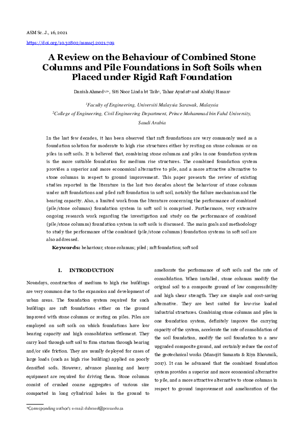 (PDF) A Review on the Behaviour of Combined Stone Columns and Pile ...