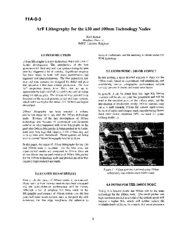 (PDF) ArF lithography for the 130 and 100 nm technology nodes