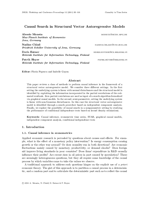 (PDF) Causal Search in Structural Vector Autoregressive Models