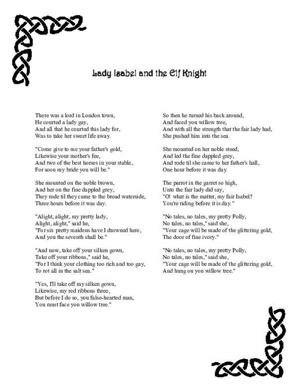 (PDF) Lady Isabel and the Elf Knight
