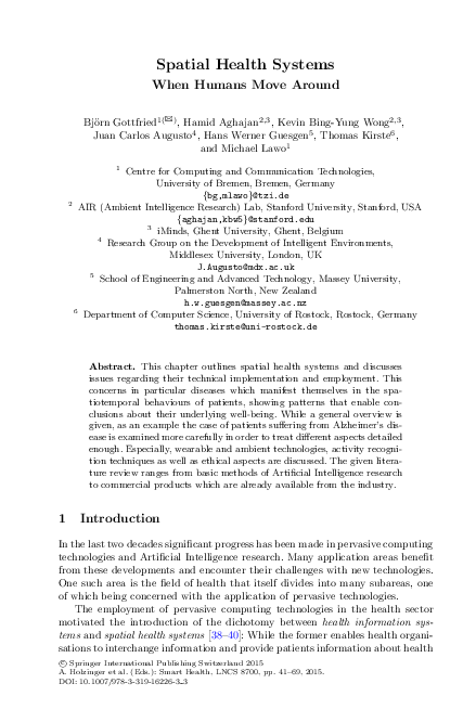 (PDF) Spatial Health Systems | Michael Lawo - Academia.edu