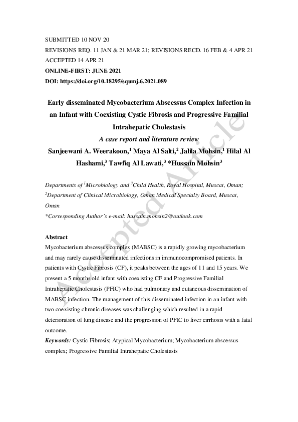 (PDF) Early disseminated Mycobacterium Abscessus Complex Infection in ...