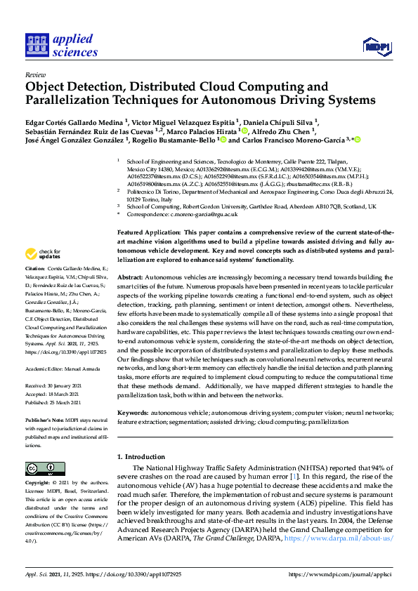 (PDF) Object Detection, Distributed Cloud Computing and Parallelization Techniques for ...