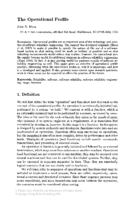 (PDF) The Operational Profile