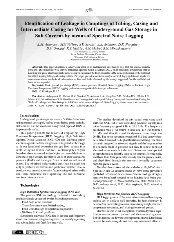 (PDF) Identification of Leakage in Couplings of Tubing, Casing and ...