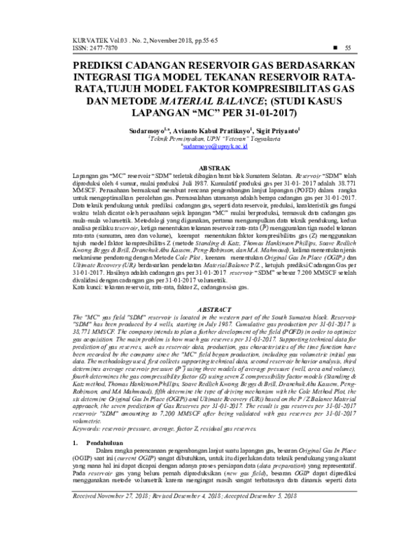 (PDF) Prediksi Cadangan Reservoir Gas Berdasarkan Integrasi Tiga Model ...