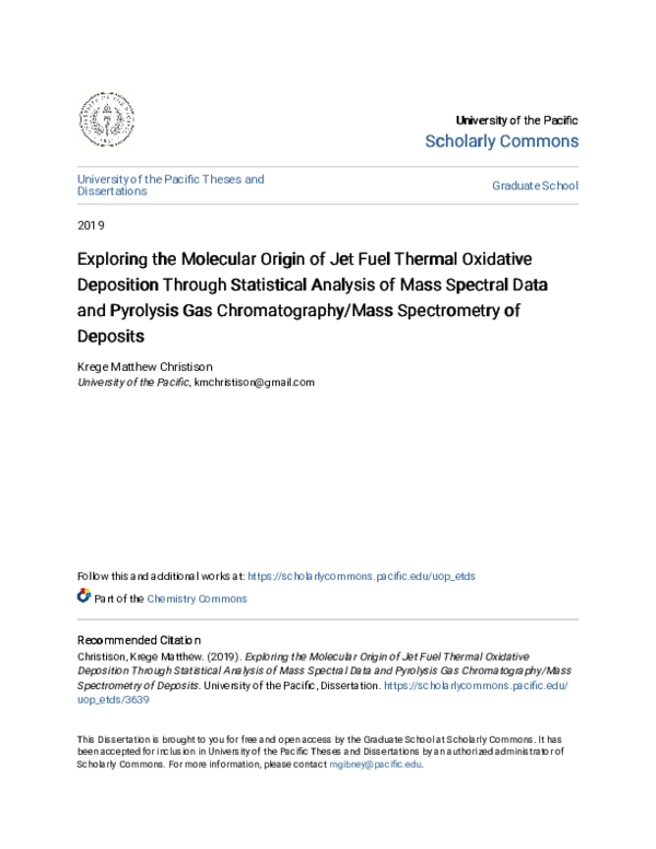 (PDF) Exploring the Molecular Origin of Jet Fuel Thermal Oxidative ...