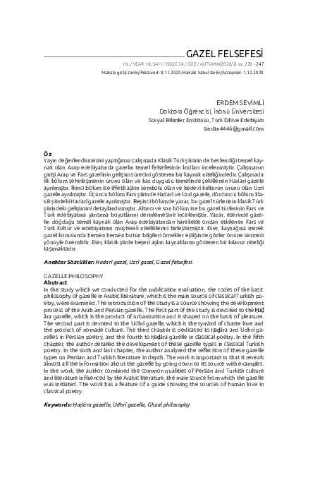 (PDF) GAZEL FELSEFESİ