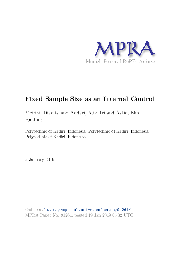 (PDF) Fixed Sample Size as an Internal Control