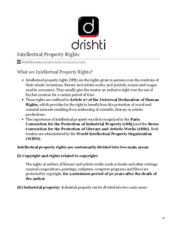(PDF) Intellectual Property Rights