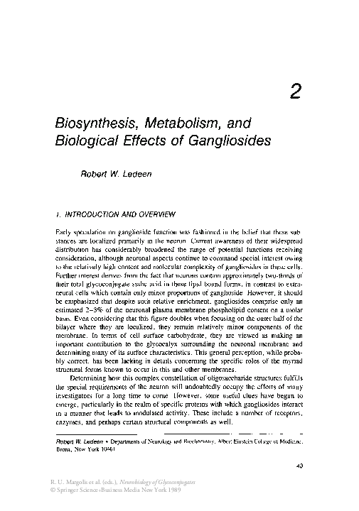 (PDF) Biosynthesis, Metabolism, and Biological Effects of Gangliosides ...