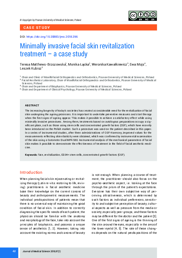 (PDF) Minimally invasive treatments revitalizing facial skin - a case study