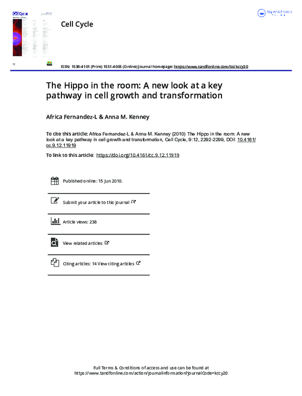 (PDF) The Hippo in the room: A new look at a key pathway in cell growth ...
