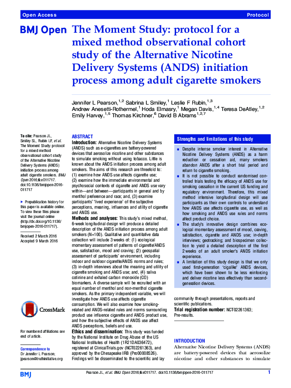 (PDF) The Moment Study: protocol for a mixed method observational ...