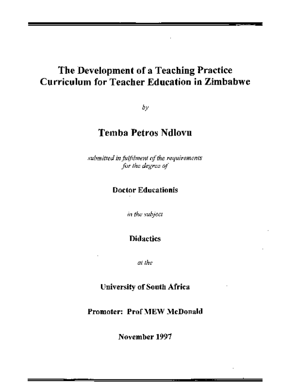 (PDF) The development of a teaching practice curriculum for teacher ...