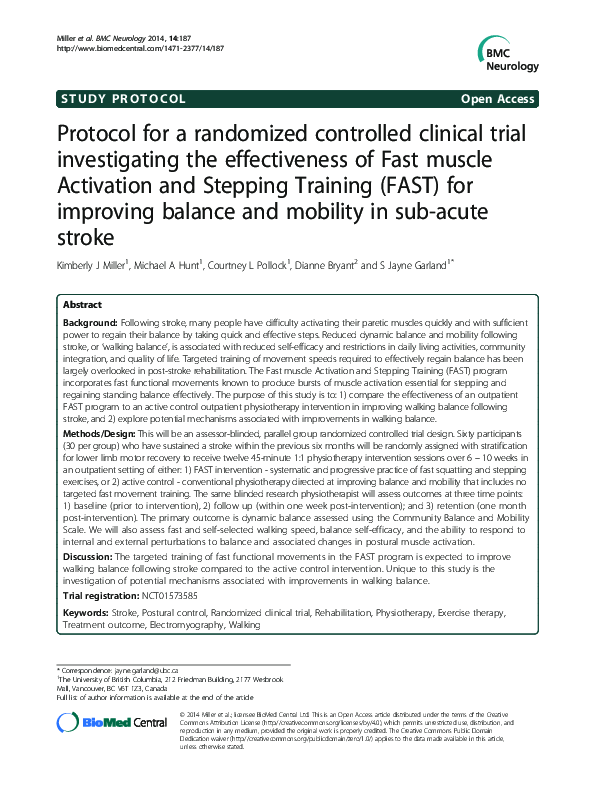 (PDF) Protocol for a randomized controlled clinical trial investigating ...