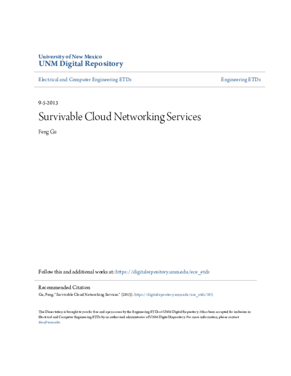 (PDF) Survivable cloud networking services