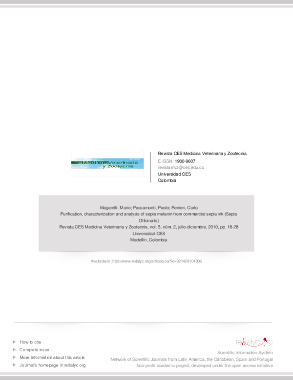 (PDF) Purification, characterization and analysis of sepia melanin from ...