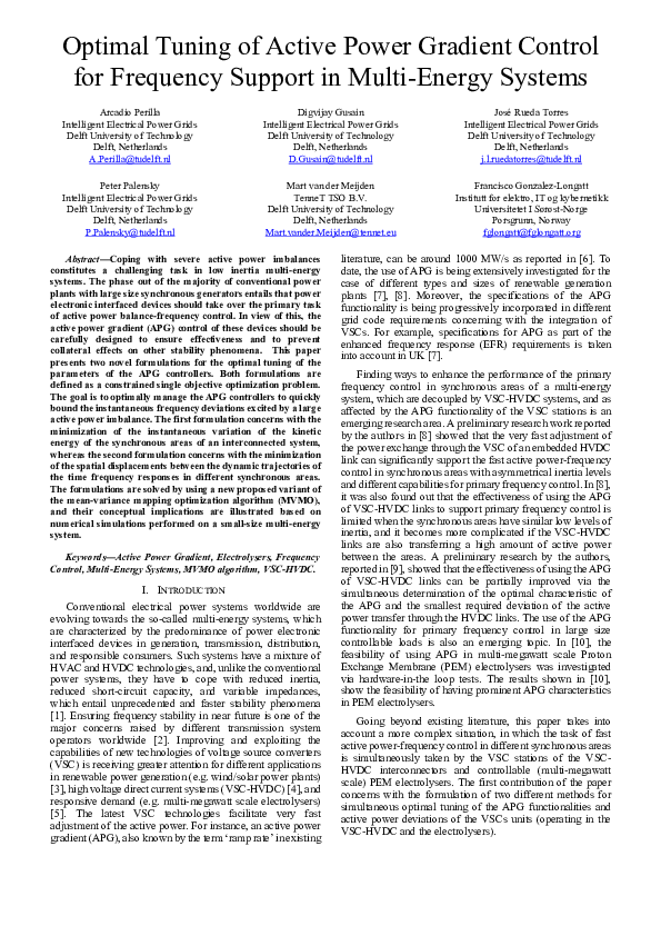 (PDF) Optimal Tuning of Active Power Gradient Control for Frequency ...