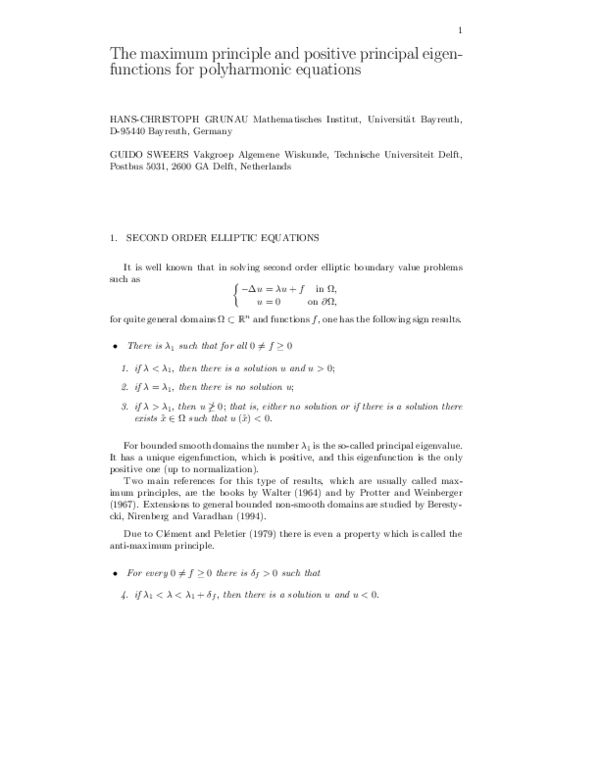 (PDF) The Maximum Principle and Positive Principal Eigenfunctions for ...