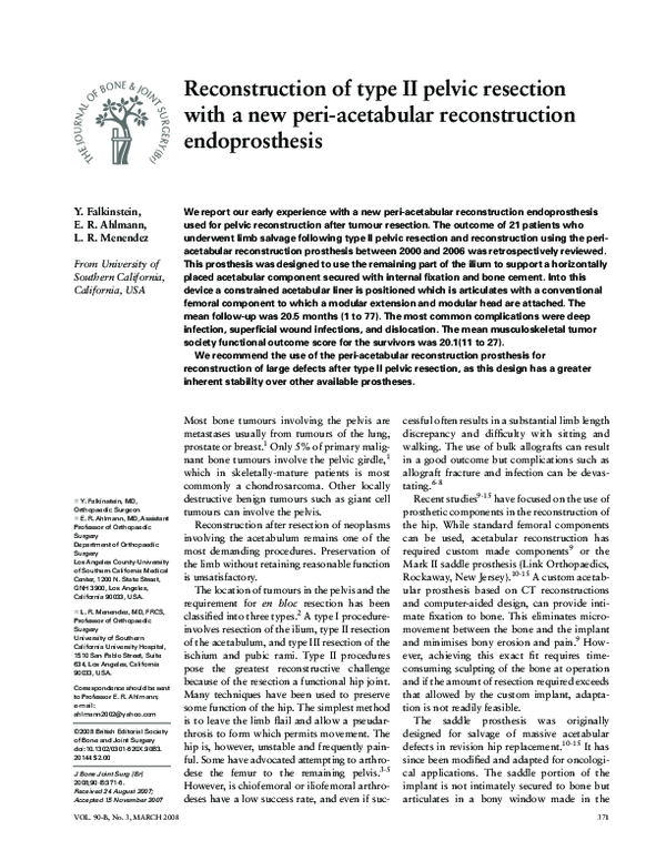 (PDF) Reconstruction of type II pelvic resection with a new peri ...