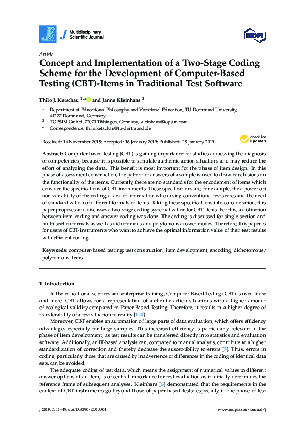 (PDF) Concept and Implementation of a Two-Stage Coding Scheme for the ...