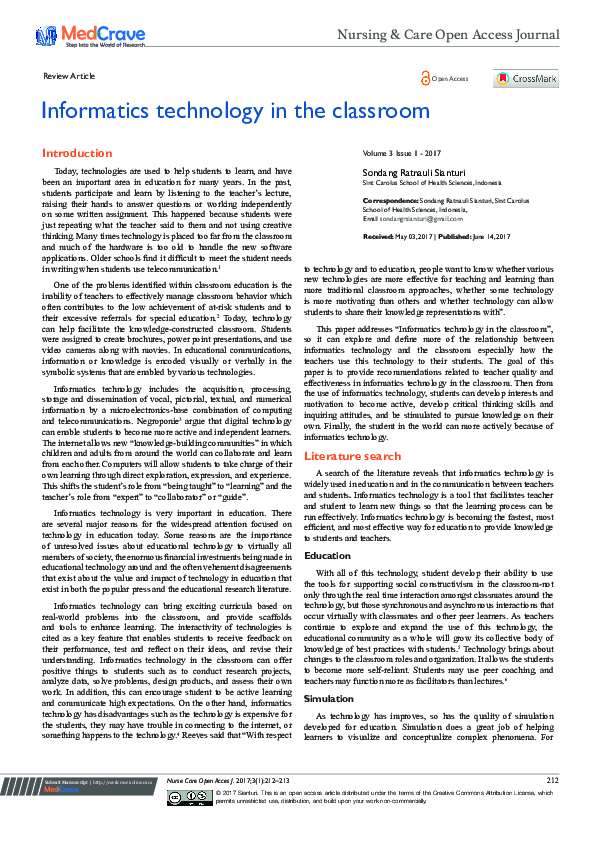 (PDF) Informatics Technology in the Classroom