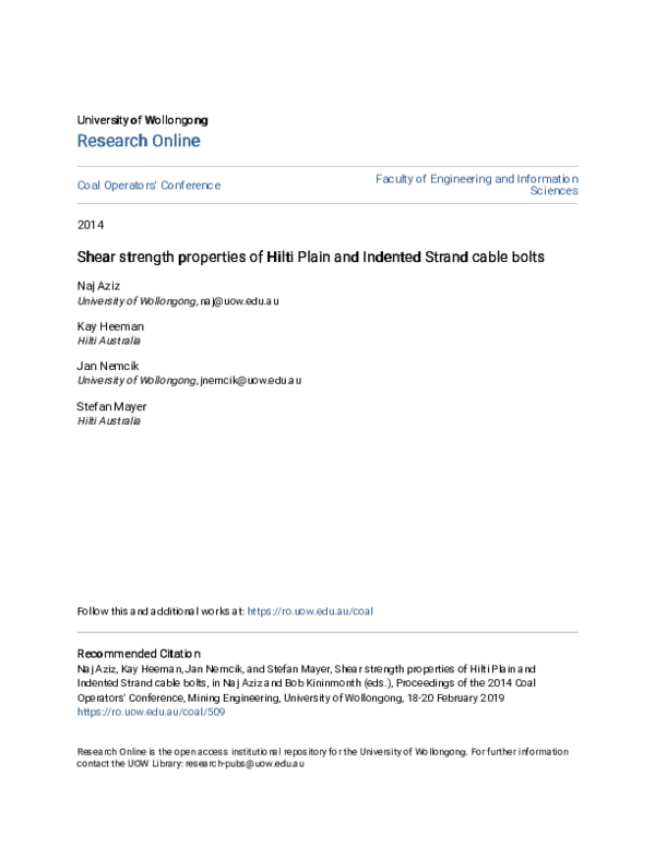 (PDF) Shear strength properties of Hilti Plain and Indented Strand ...