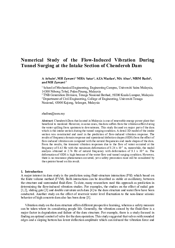 (PDF) Numerical Study of the Flow-Induced Vibration During Tunnel ...