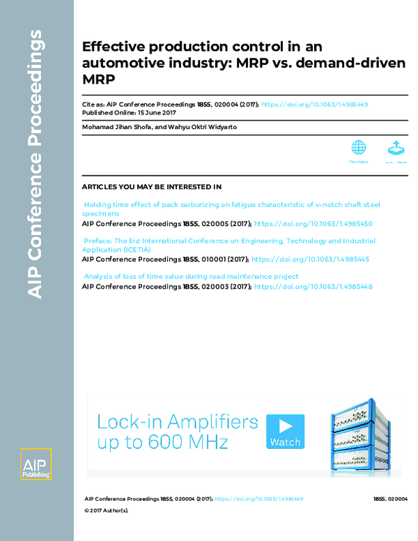 (PDF) Effective production control in an automotive industry: MRP vs ...