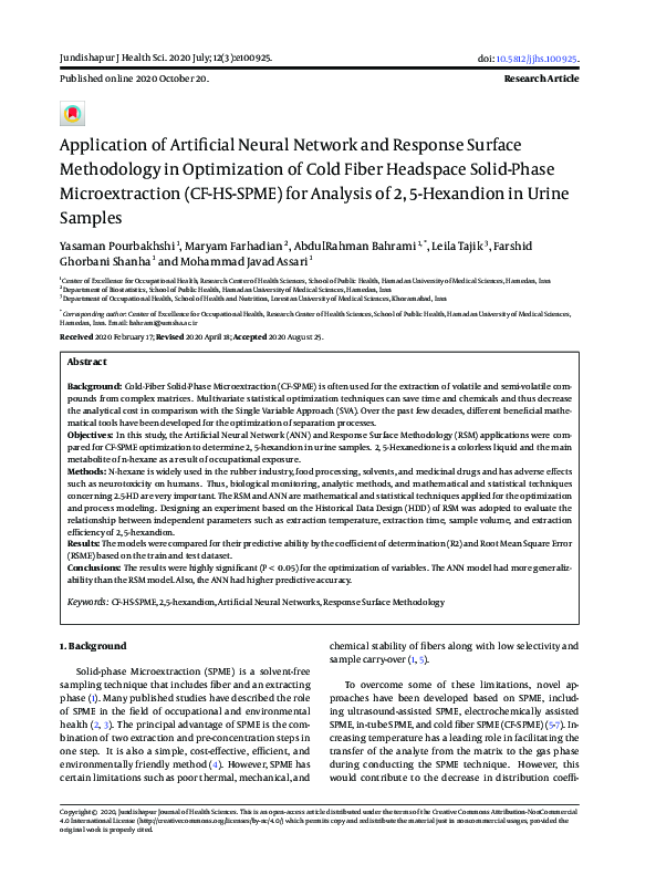 (PDF) Application of Artificial Neural Network and Response Surface Methodology in Optimization ...
