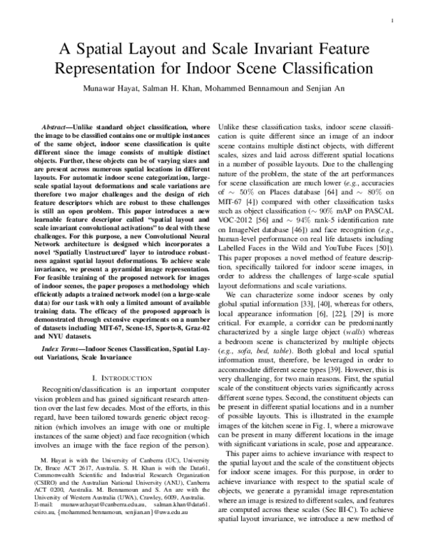 Pdf A Spatial Layout And Scale Invariant Feature Representation For