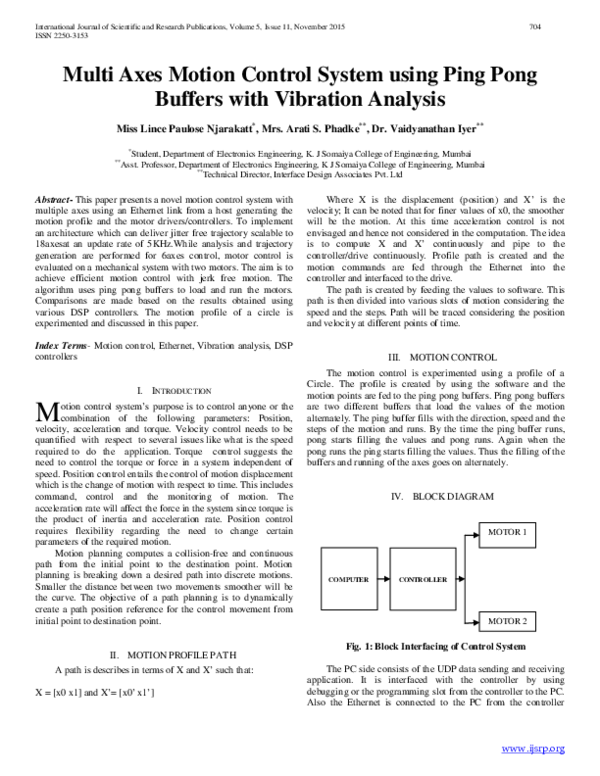 (PDF) Multi Axes Motion Control System using Ping Pong Buffers with ...
