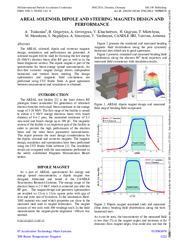 (PDF) AREAL Solenoid, Dipole and Steering Magnets Design and Performance