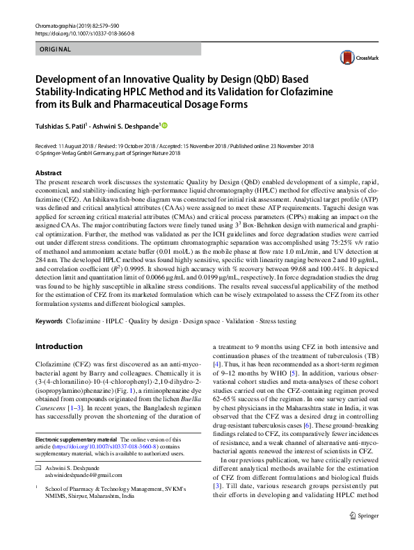 (PDF) Development of an Innovative Quality by Design (QbD) Based ... (PDF) Development of an Innovative Quality by Design (QbD) Based ...