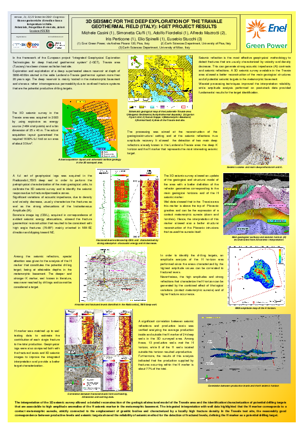 (PDF) 3D Seismic for The Deep Exploration of the Travale Geothermal ...