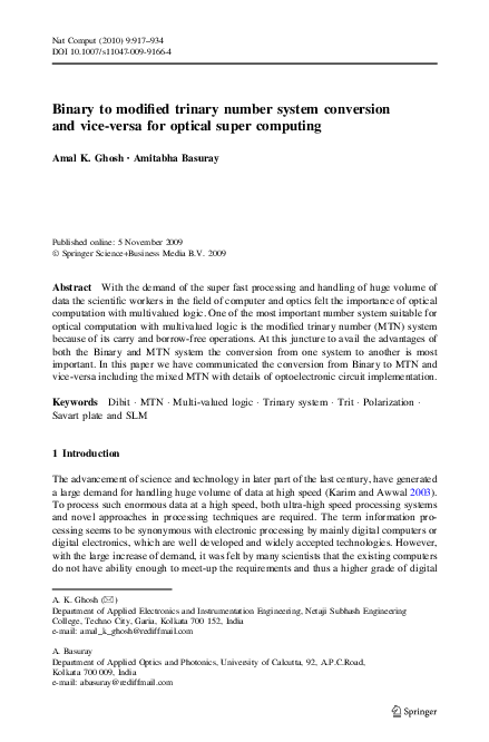 (PDF) Binary to modified trinary number system conversion and vice ...