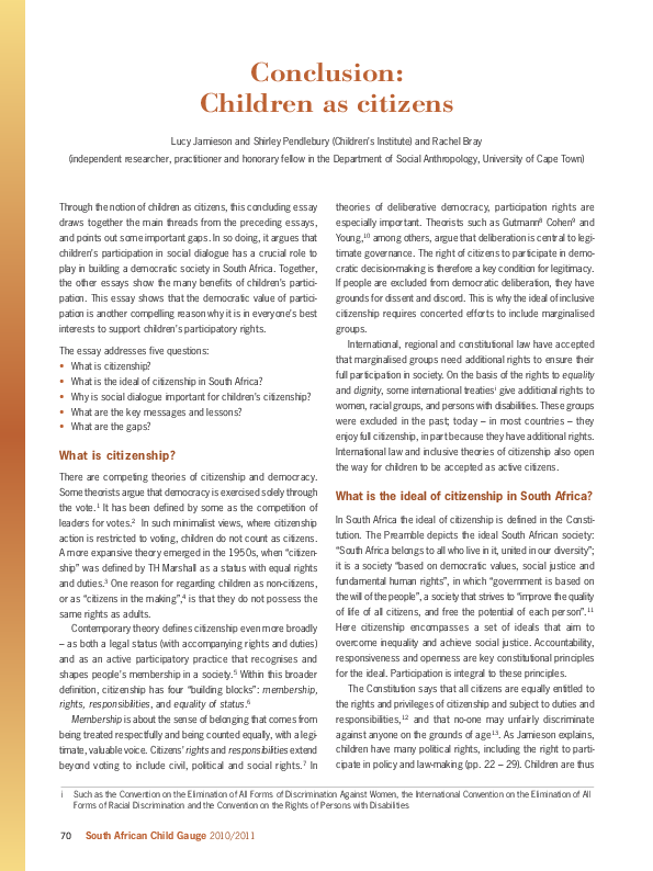 (PDF) Conclusion: Children as citizens