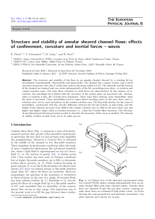 (PDF) Structure and stability of annular sheared channel flows: effects ...